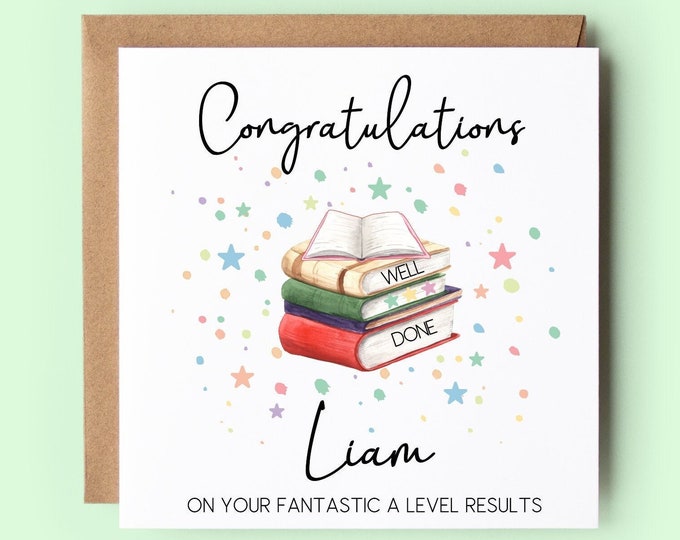 GCSE Results Congratulations Card, Exam Congrats Card, A-level Results ...