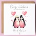 Wedding Card, Personalised Wedding Card, Penguin Card, Penguins ...