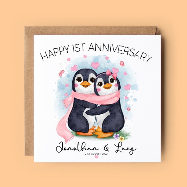 Penguin Card - Etsy