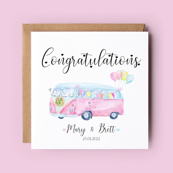 Camper Van Wedding Card - Etsy