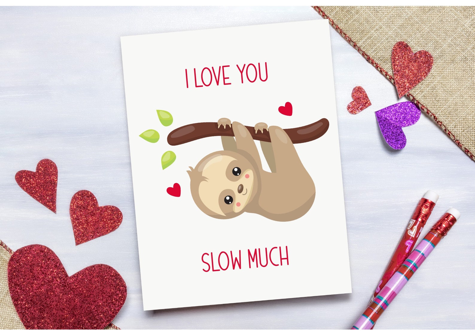 Sloth Valentine / Sloth / Valentine Cards / Love Card / | Etsy UK