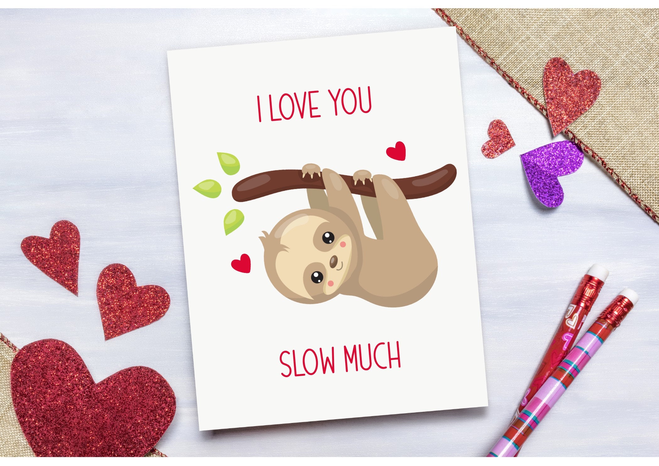 Sloth Valentine / Sloth / Valentine Cards / Love Card / | Etsy UK