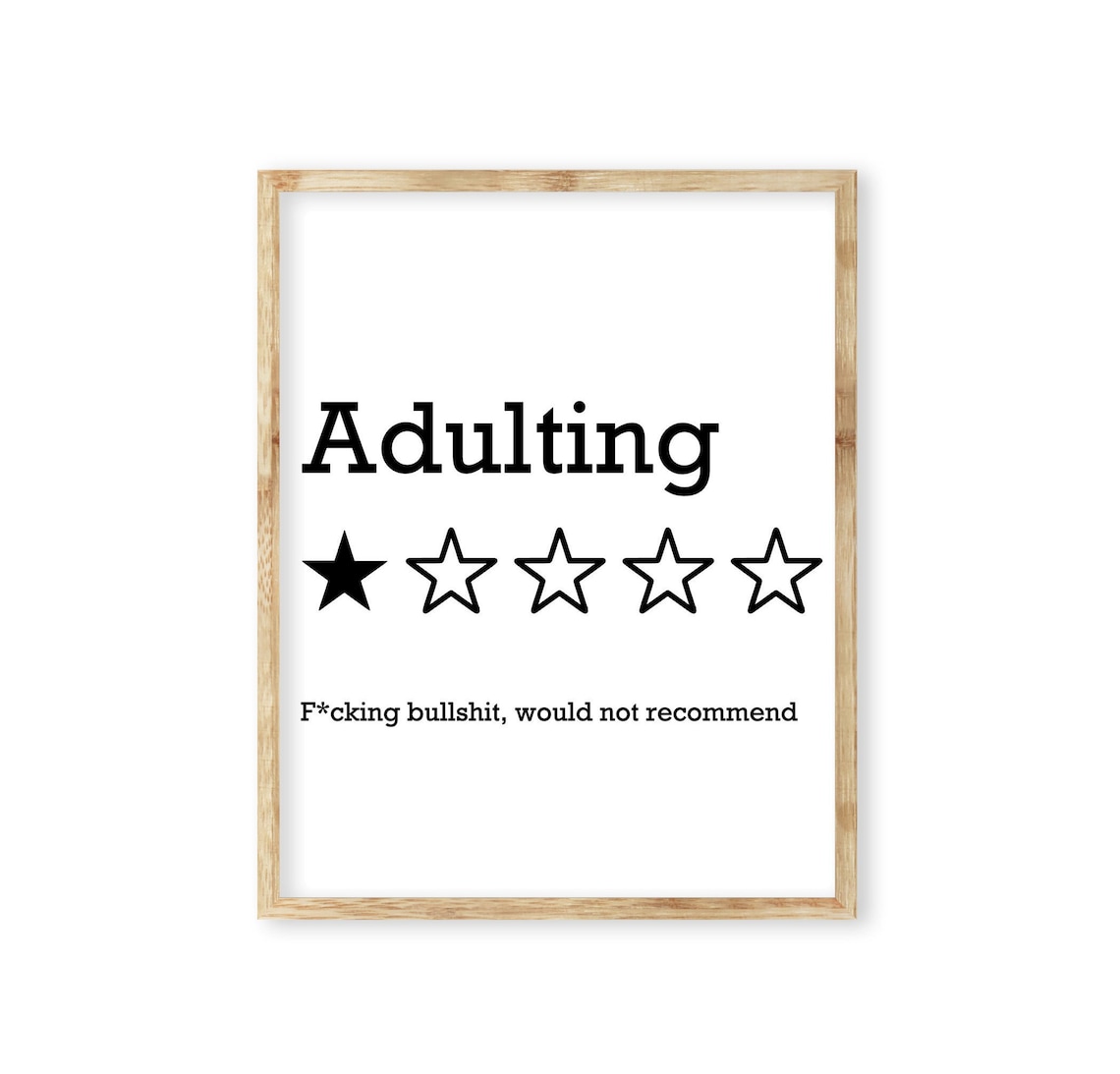 Adulting Would Not Recommend / Wall Art Prints /Quote Prints / | Etsy