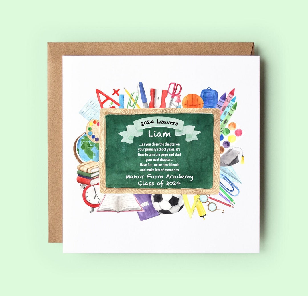 School Leavers Card, Personalised School Card, Class of 2024, Leavers ...