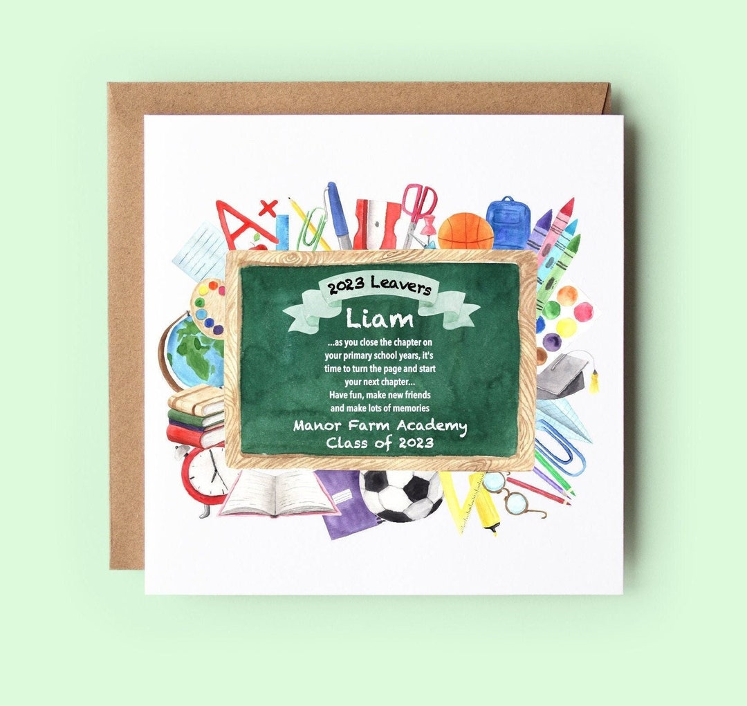 School Leavers Card, Personalised School Card, Class of 2023, Leavers ...