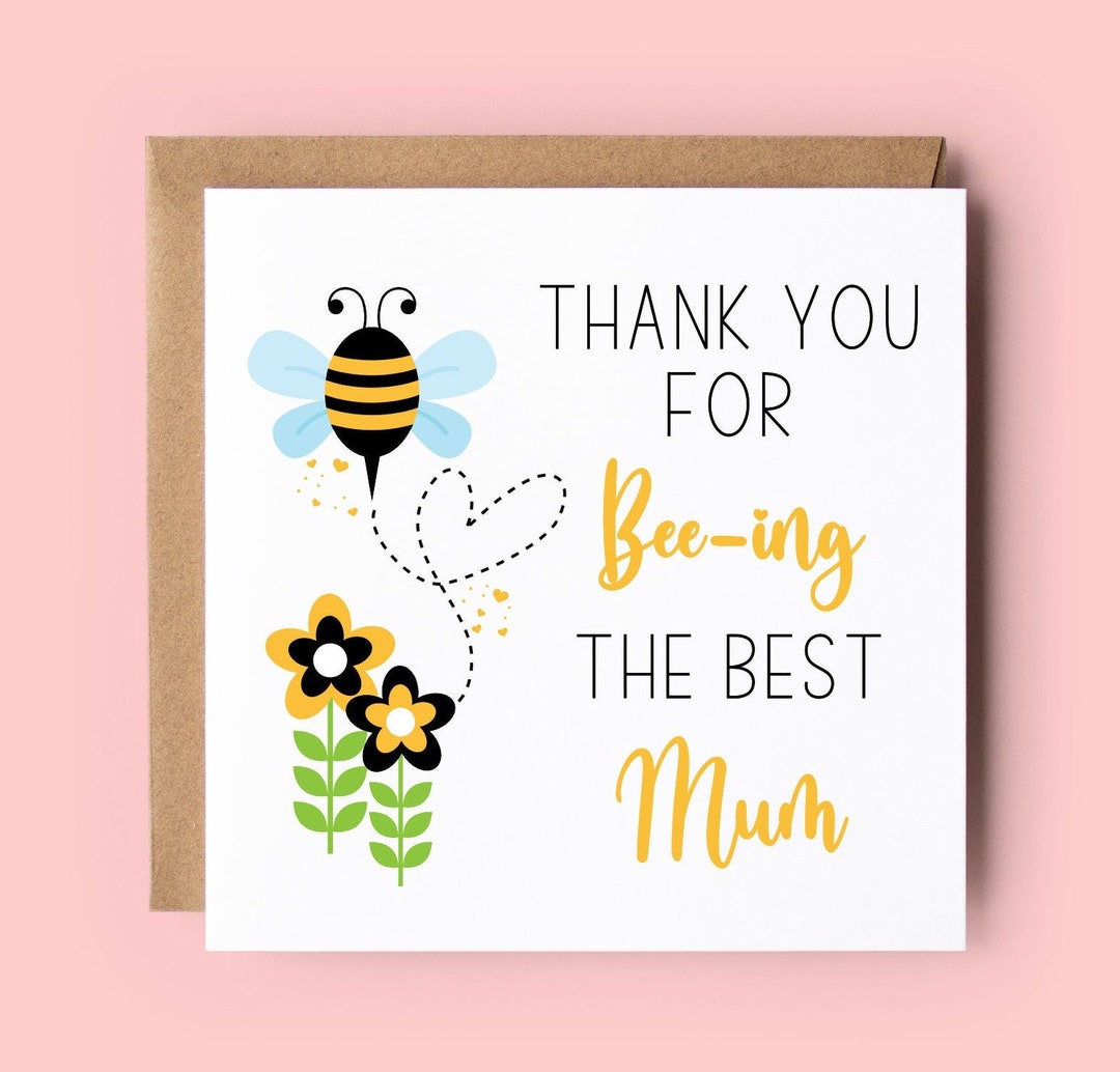 Mother's Day Card, Mother's Day, Card for Mum, Mummy, Mom, Mam, Bee ...