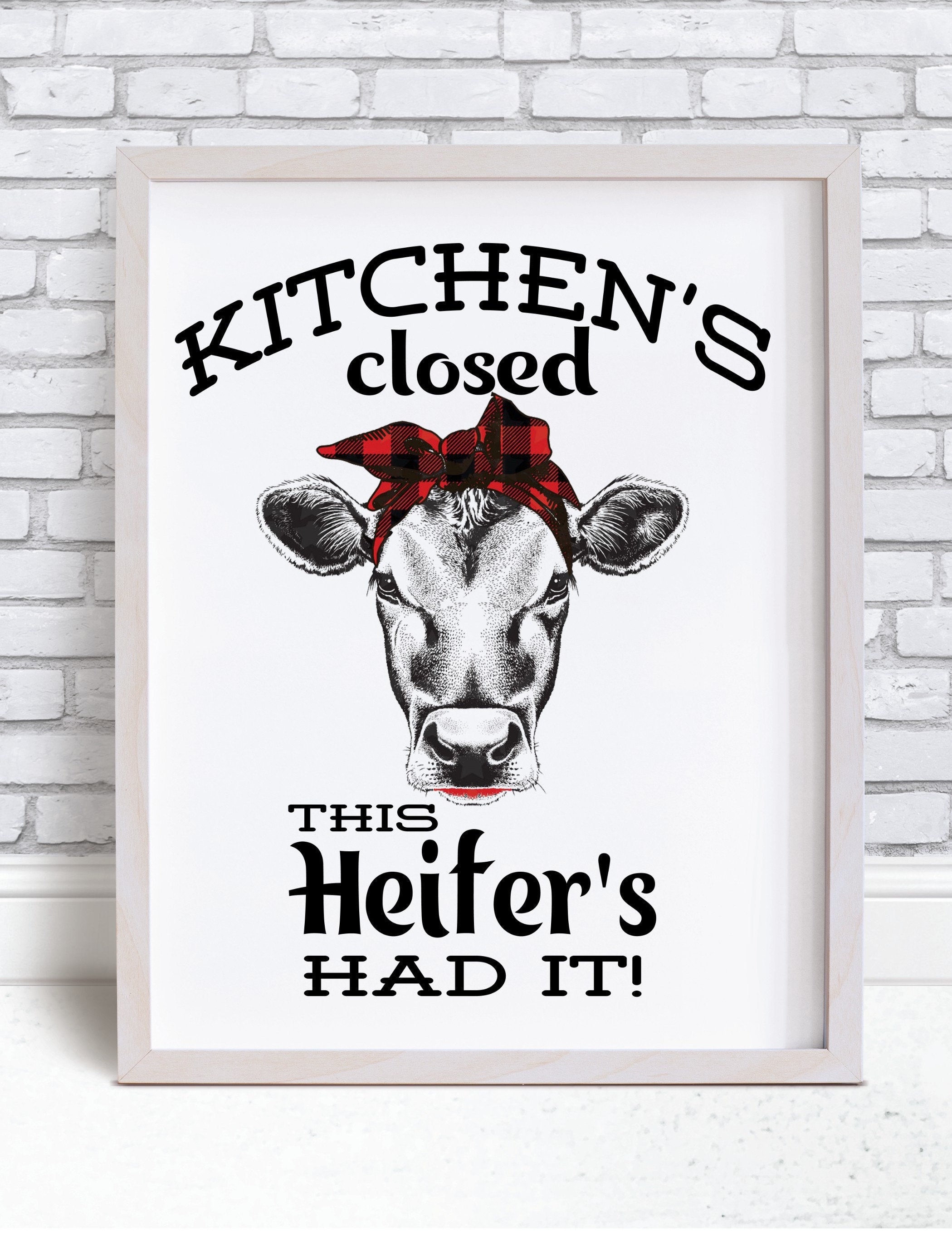 Cow Print / Kitchen Decor / Funny Wall Art / Kitchen Signs / | Etsy