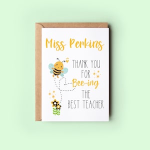 Thank You Teacher Card, Personalised Teacher Card, Teacher Card ...