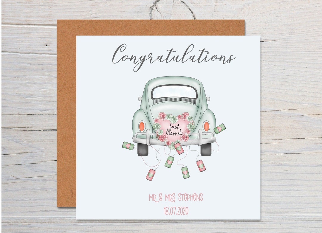 Wedding Card Personalised Wedding Card Just Married - Etsy