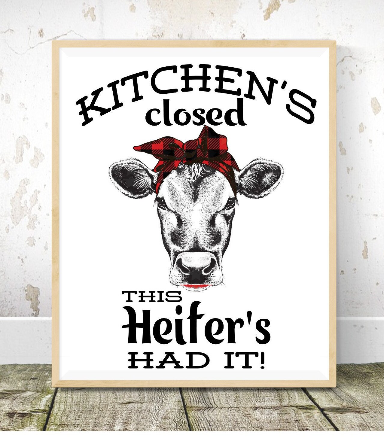 Cow Print / Kitchen Decor / Funny Wall Art / Kitchen Signs / | Etsy