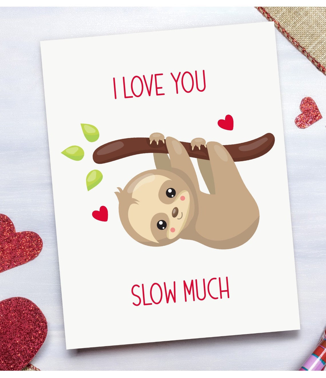 Sloth Valentine / Sloth / Valentine Cards / Love Card / | Etsy UK