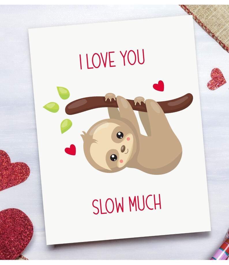 Sloth Valentine / Sloth / Valentine Cards / Love Card / | Etsy UK