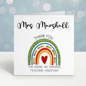 Thank You Teaching Assistant Card, Personalised Assistant Teacher Card ...