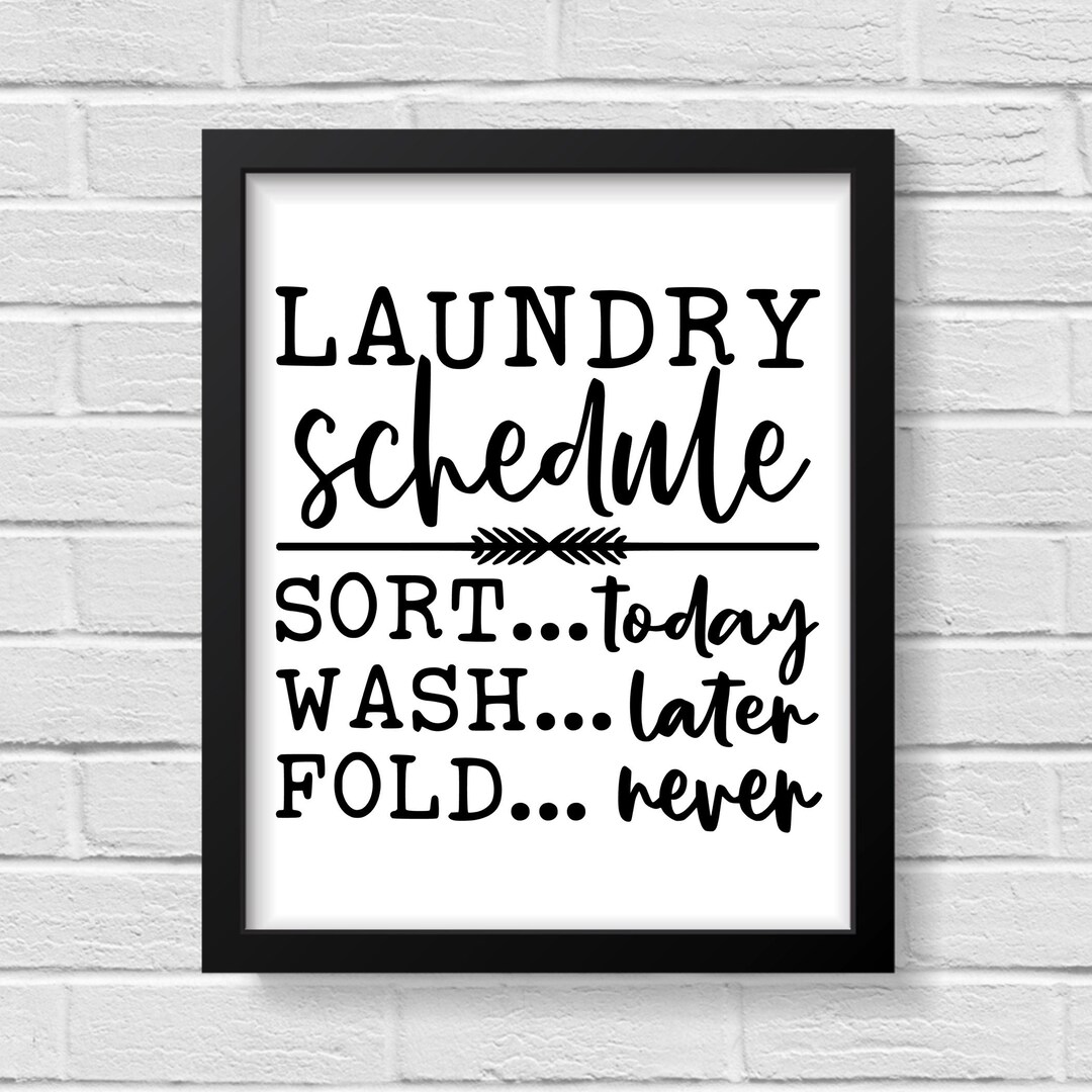 Funny Laundry Room Art Print: Laundry Schedule Home Decor - Etsy