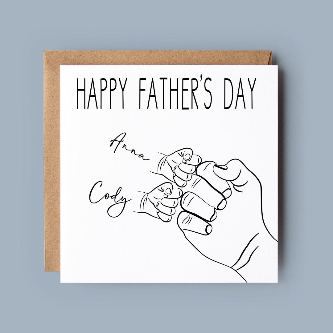 Personalised Fist Bump Father's Day Card: From Daughter or Son - Etsy
