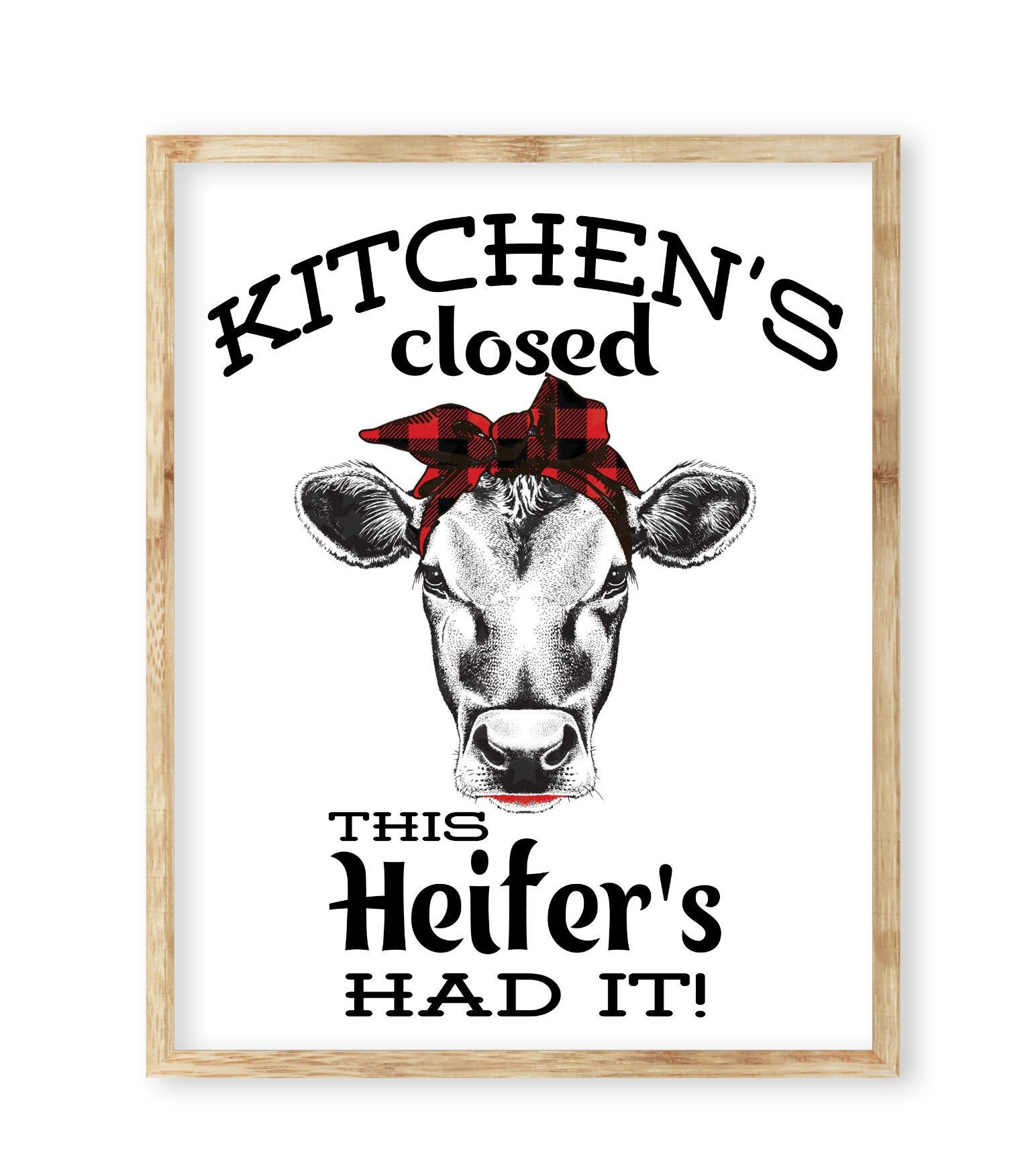 Cow Print / Kitchen Decor / Funny Wall Art / Kitchen Signs / | Etsy