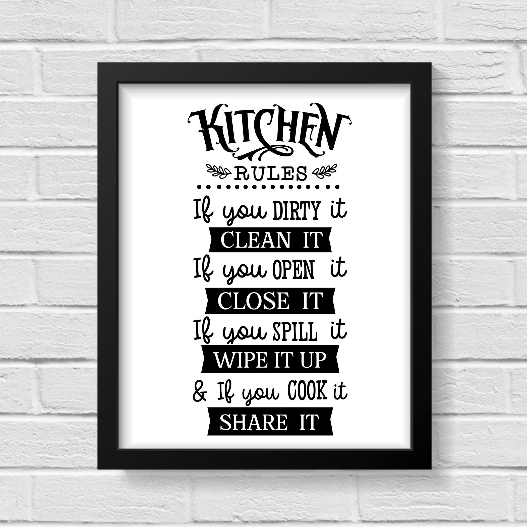 Kitchen Clean Up Signs