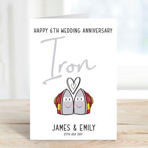 Personalised Iron 6th Anniversary Card: 6 Years Married - Etsy