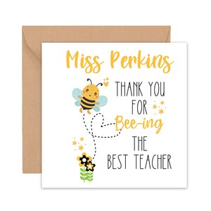 Thank You Teacher Card, Personalised Teacher Card, Teacher Card ...