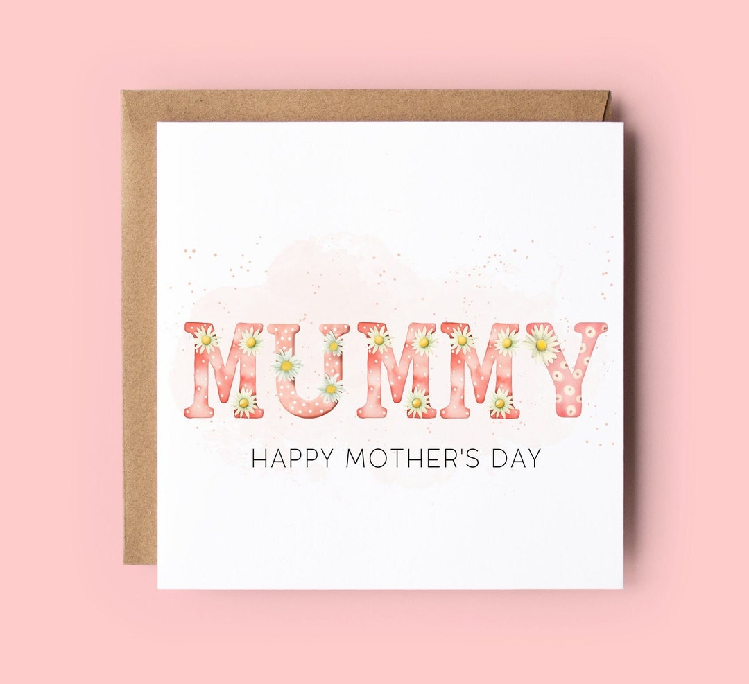 Mother's Day Card, Mummy Mother's Day Card, Card for Mummy, Alphabet ...