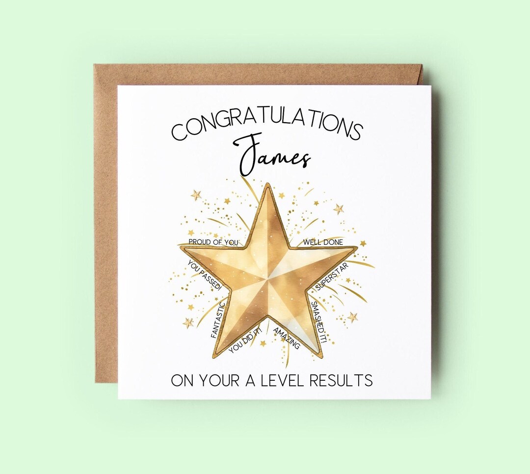 Personalised Congratulations Card, Congratulations Card, A Levels , A ...