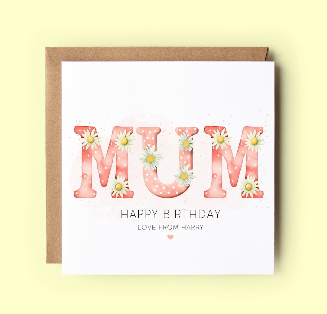 Mum Birthday Card, Mummy Birthday Card, Personalised Birthday Card ...