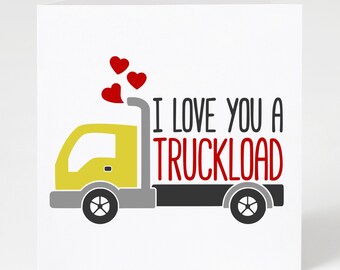 Truck Valentine Card - Etsy