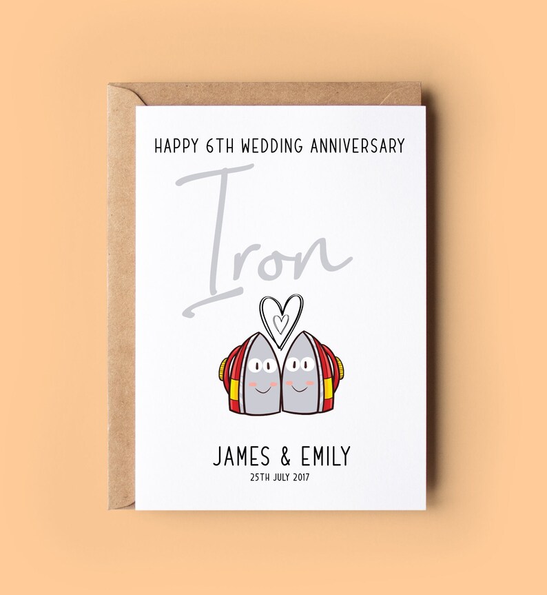 Personalised Iron 6th Anniversary Card: 6 Years Married - Etsy