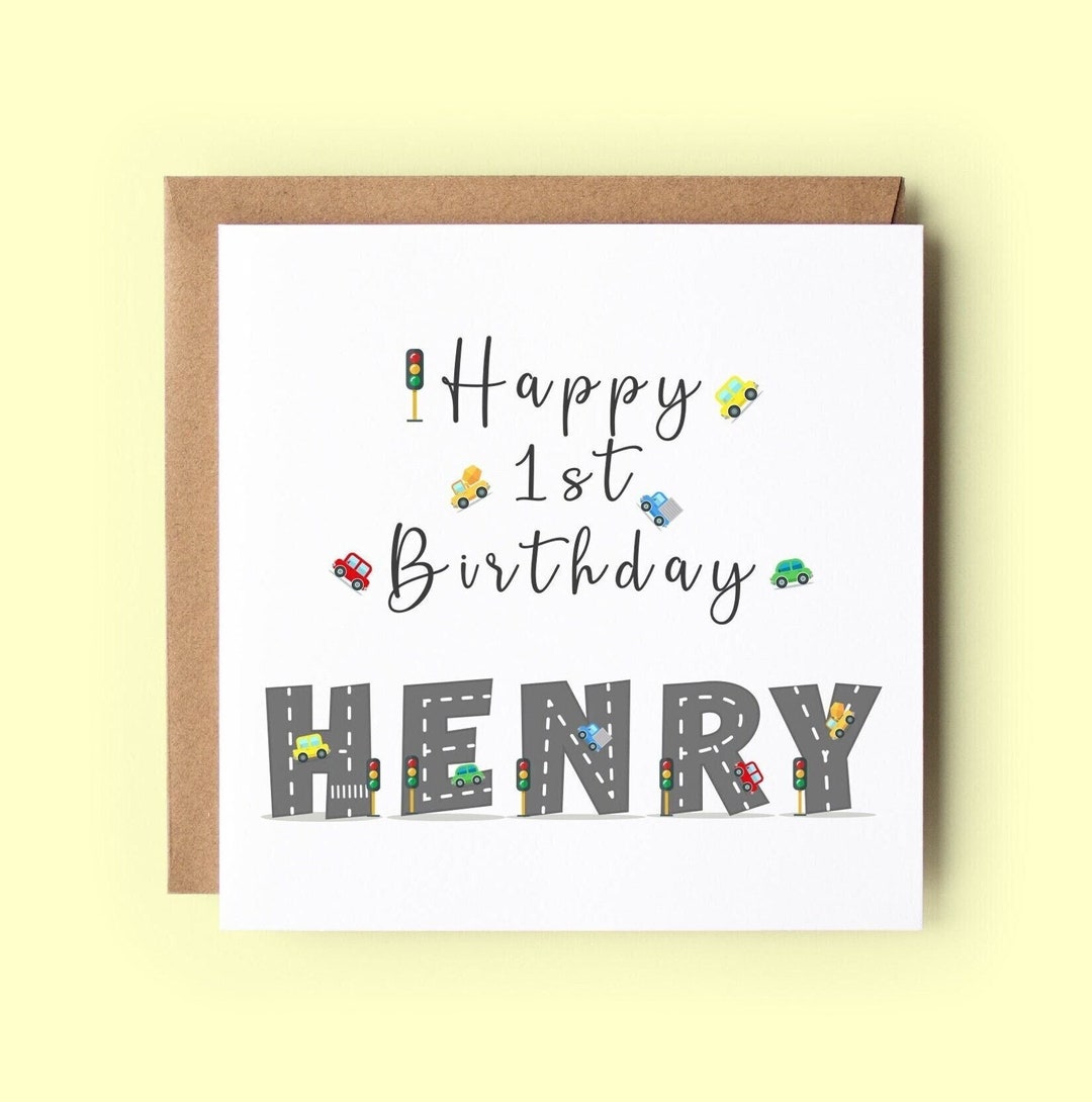 Personalised Vehicle Birthday Card: Road & Car Design - Etsy