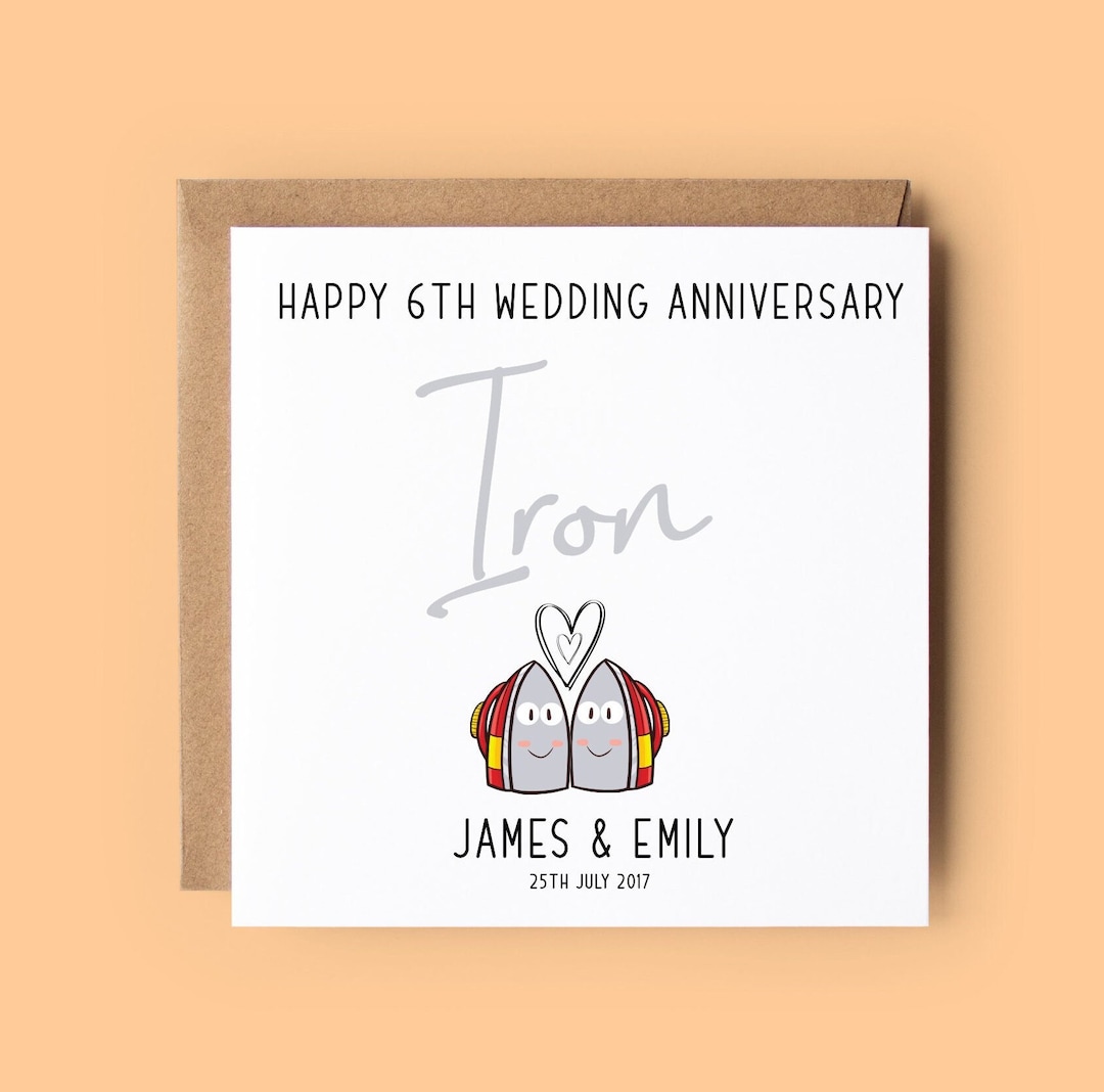 Personalised Iron 6th Anniversary Card: 6 Years Married - Etsy