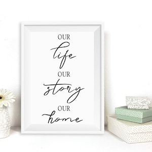 Our Life Our Story Our Home Print / Family Print / Family Sign / Family ...