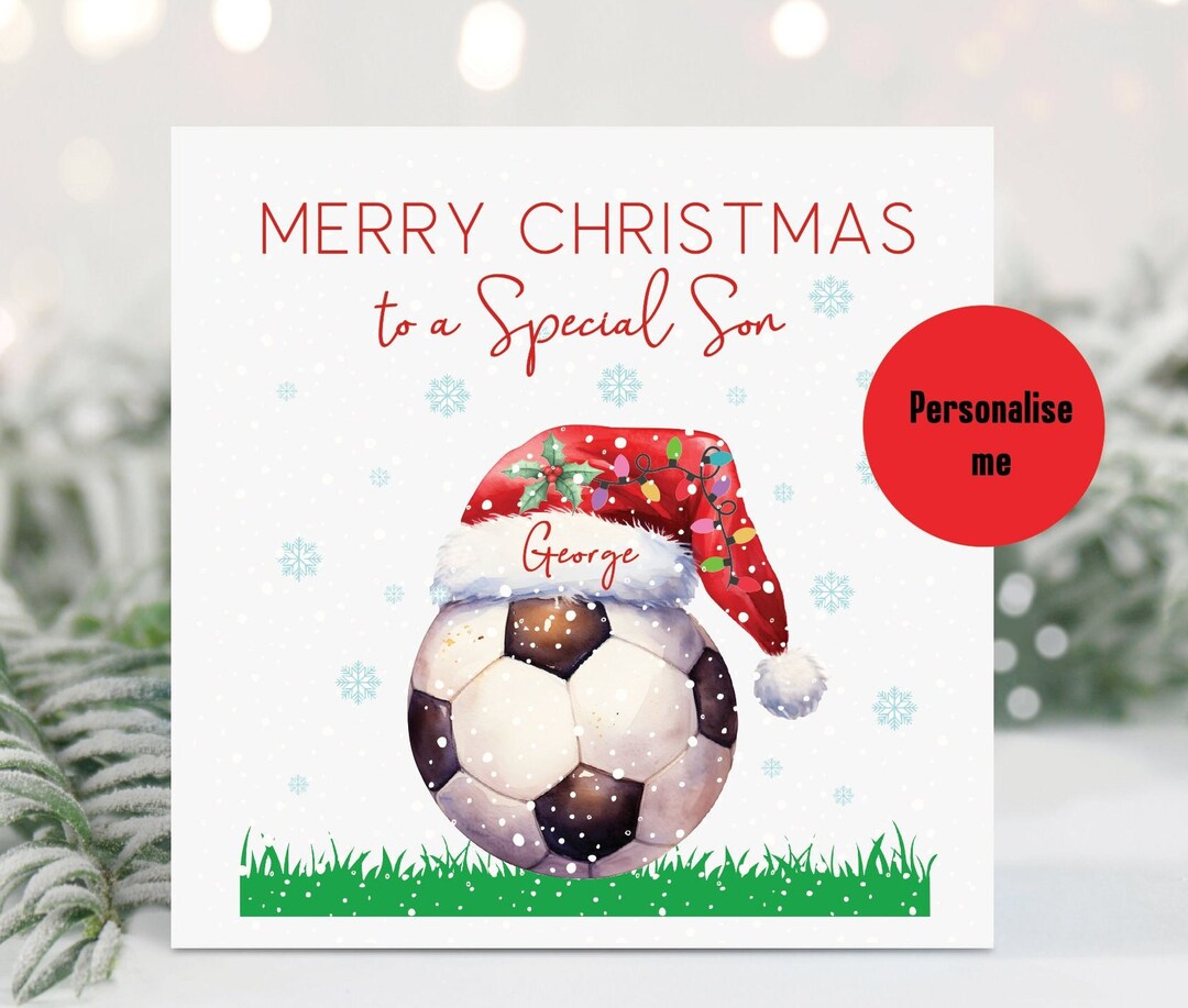 Personalised Football Christmas Card: Snowflake Design, Any Relation ...