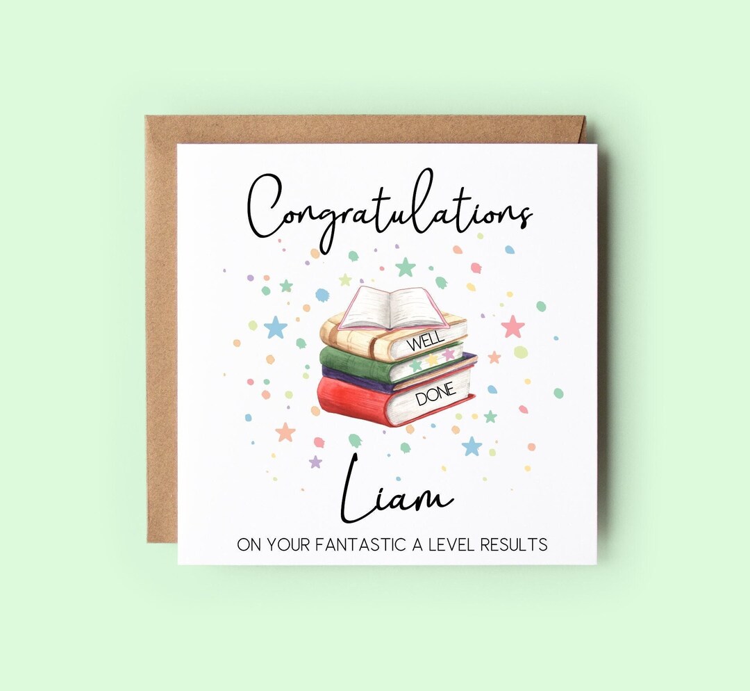 Personalised Congratulations Card, Congratulations Card, A Level's, A ...