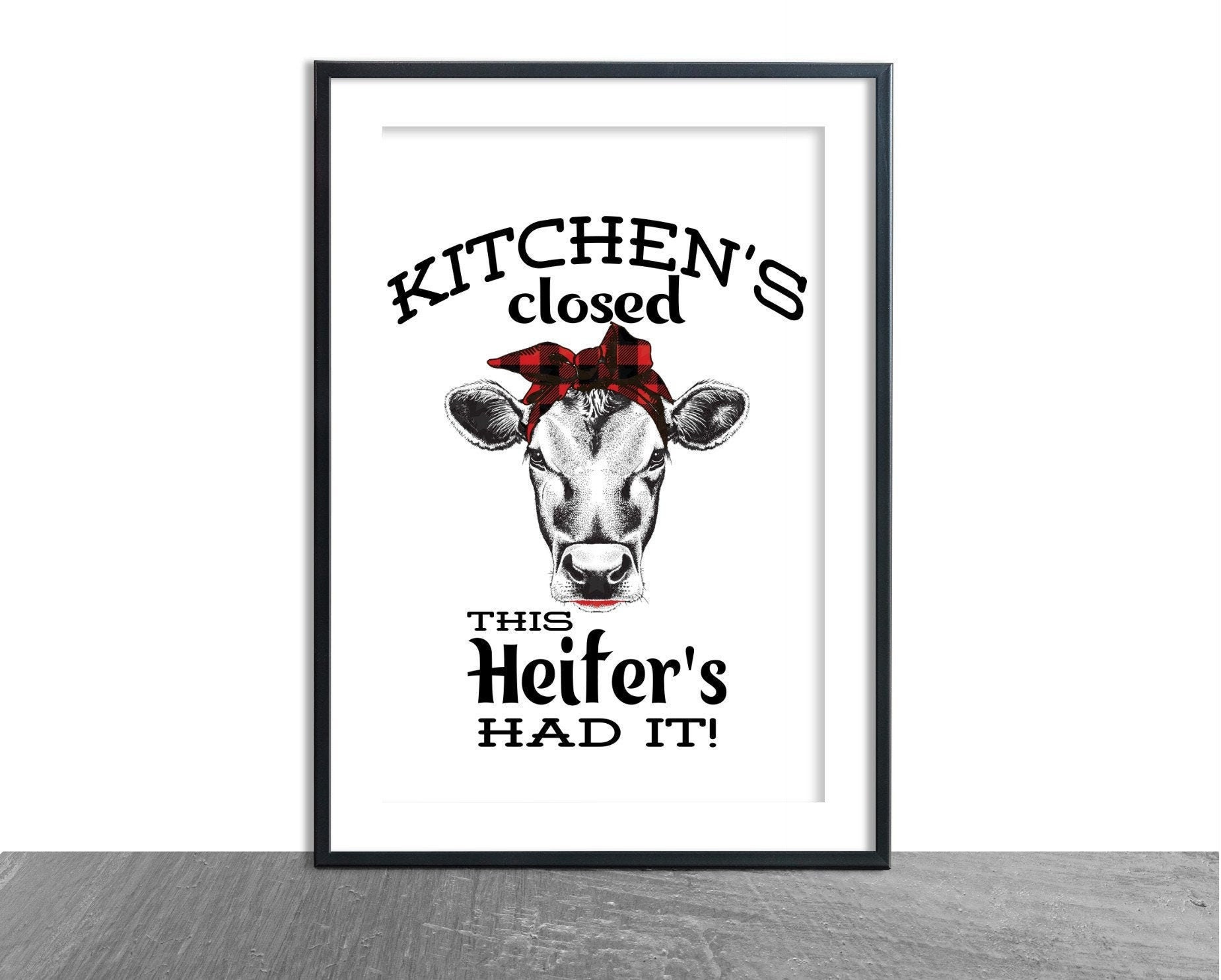 Cow Print / Kitchen Decor / Funny Wall Art / Kitchen Signs / | Etsy