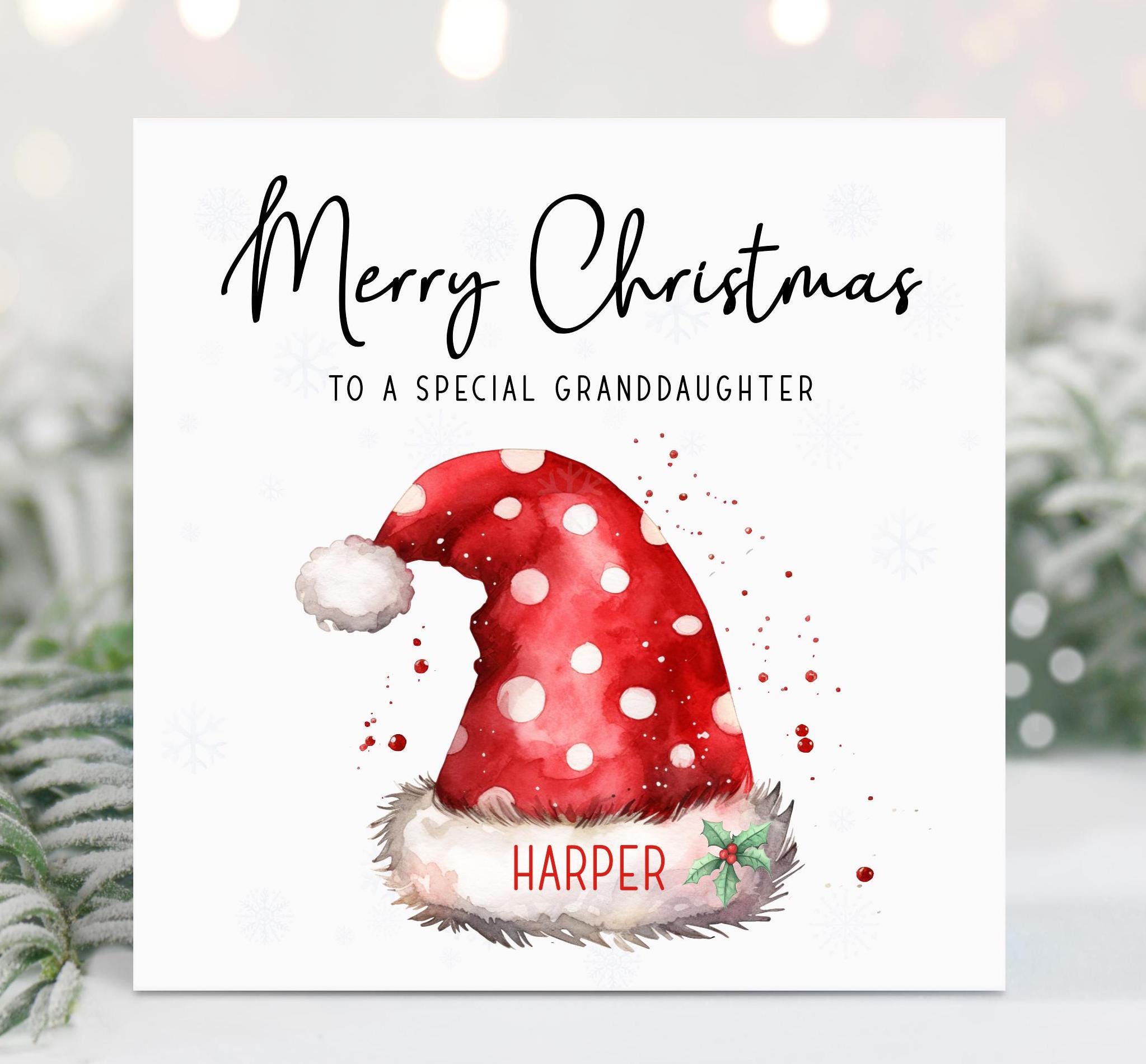 Personalised Santa Hat Christmas Card: Any Relation, Merry Christmas ...