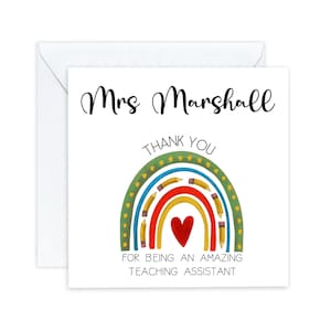 Thank You Teaching Assistant Card, Personalised Assistant Teacher Card ...