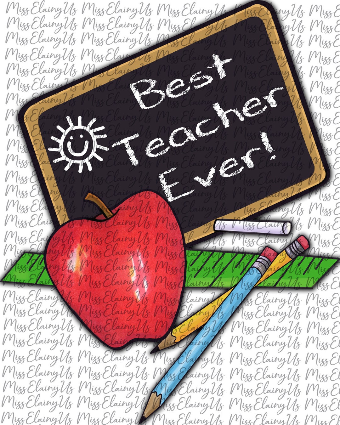 Digital Download School Teacher Graphic in 3 Versions Made From My ...