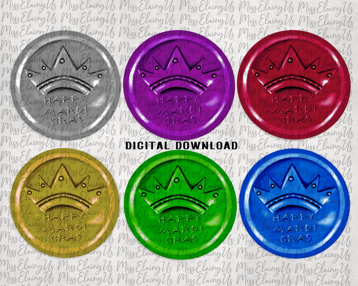 Digital Download Mardi Gras Doubloons Graphic Image Original Artwork ...