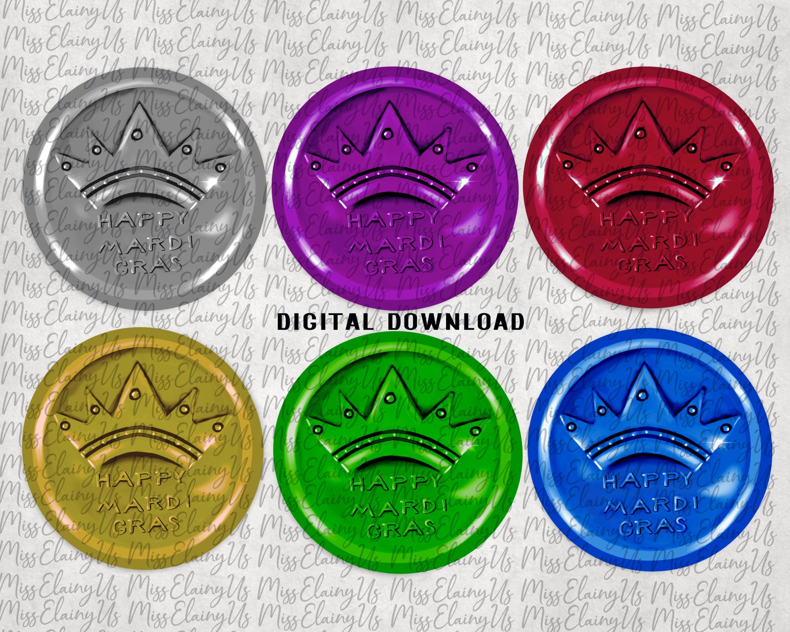 Digital Download Mardi Gras Doubloons Graphic Image Original Artwork ...