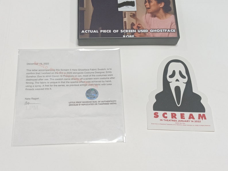 SCREAM 2022 Movie Prop GENUINE Swatch of GHOSTFACE'S Robe Screen Used ...
