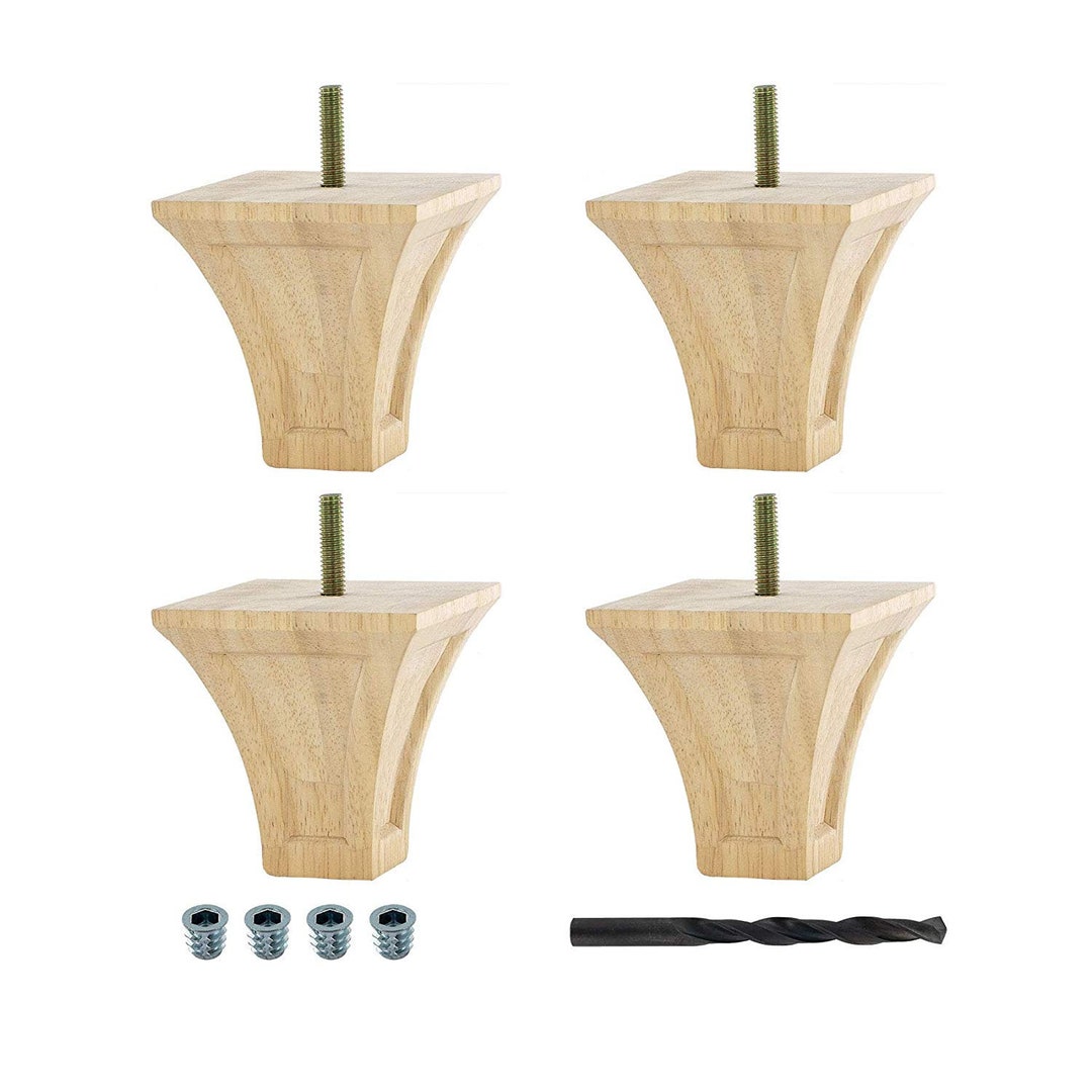 Unfinished Solid Handmade Hardwood Square Bun Feet/sofa Leg by American ...