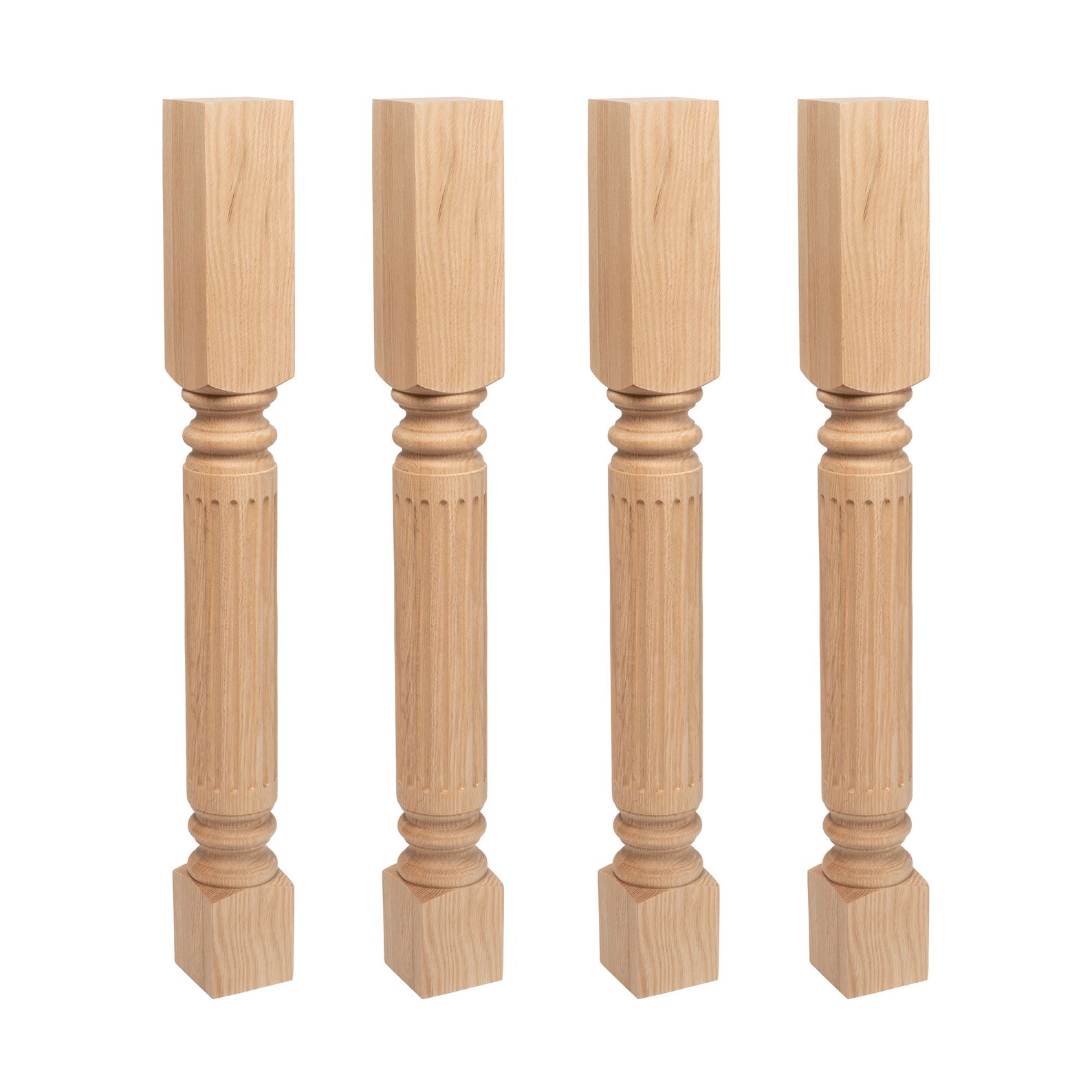 3-3/4 Wide X 35-1/4 High Red Oak Fluted Island Leg - Etsy