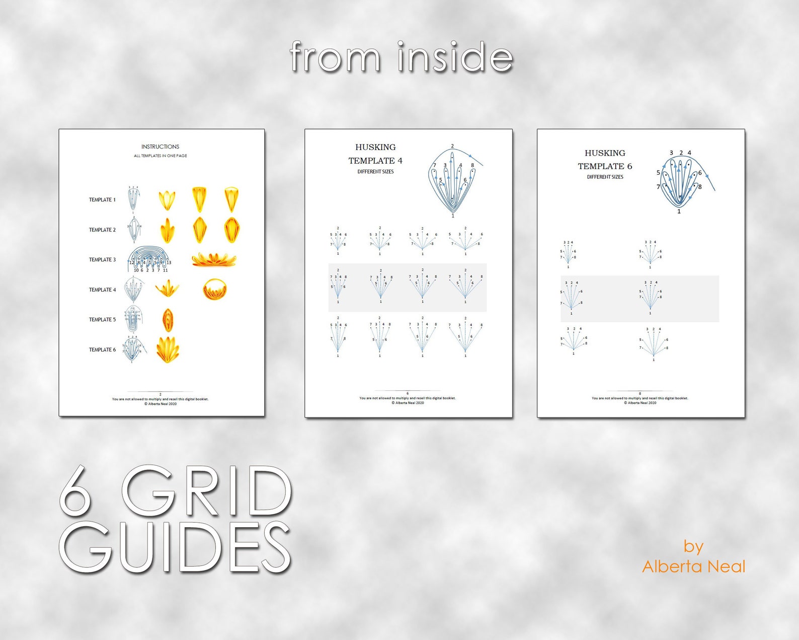 6 Grid Guides for Quilling Husking Technique, Working PDF With ...