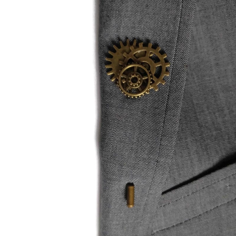 Bronze Steampunk Lapel Pin Clockwork Brooch Cog & gears Tie | Etsy