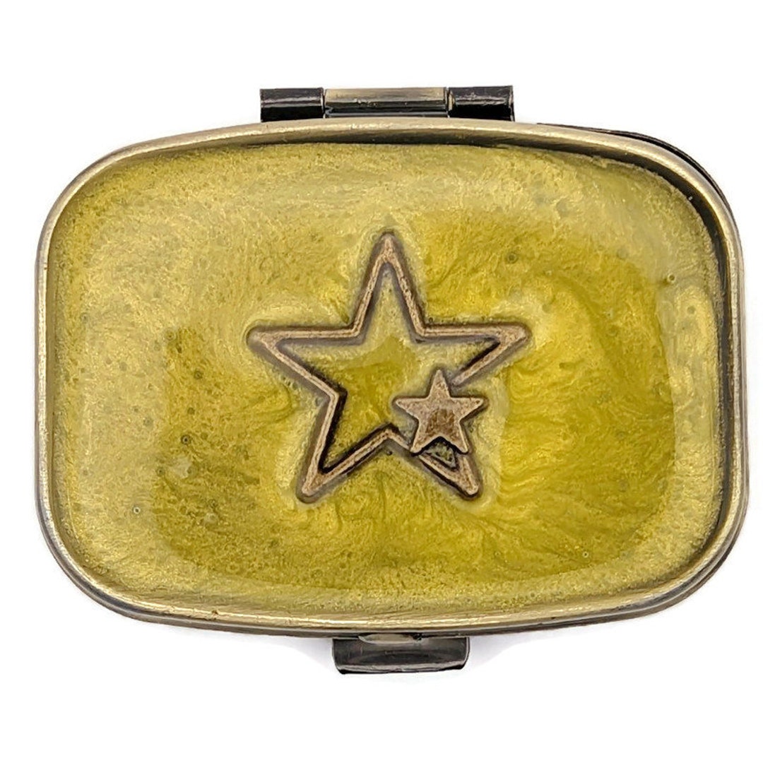 Handmade Star Pill Box: Clear & Yellow Resin, Travel Accessory - Etsy