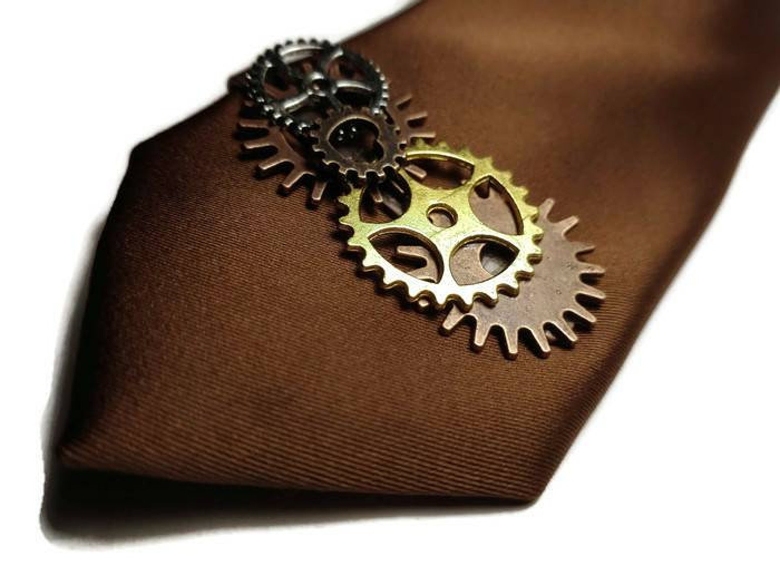Steampunk Tie Clip Clockwork Suit Pin Accessory Made With - Etsy
