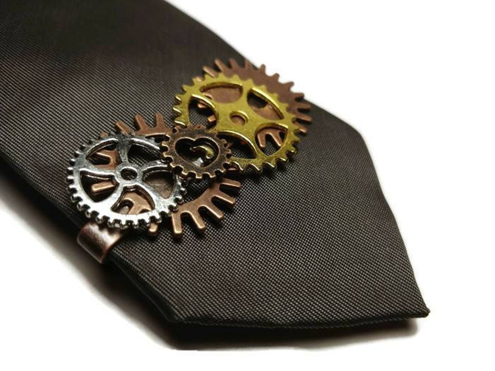 Steampunk Tie Clip Clockwork Suit Pin Accessory Made With - Etsy