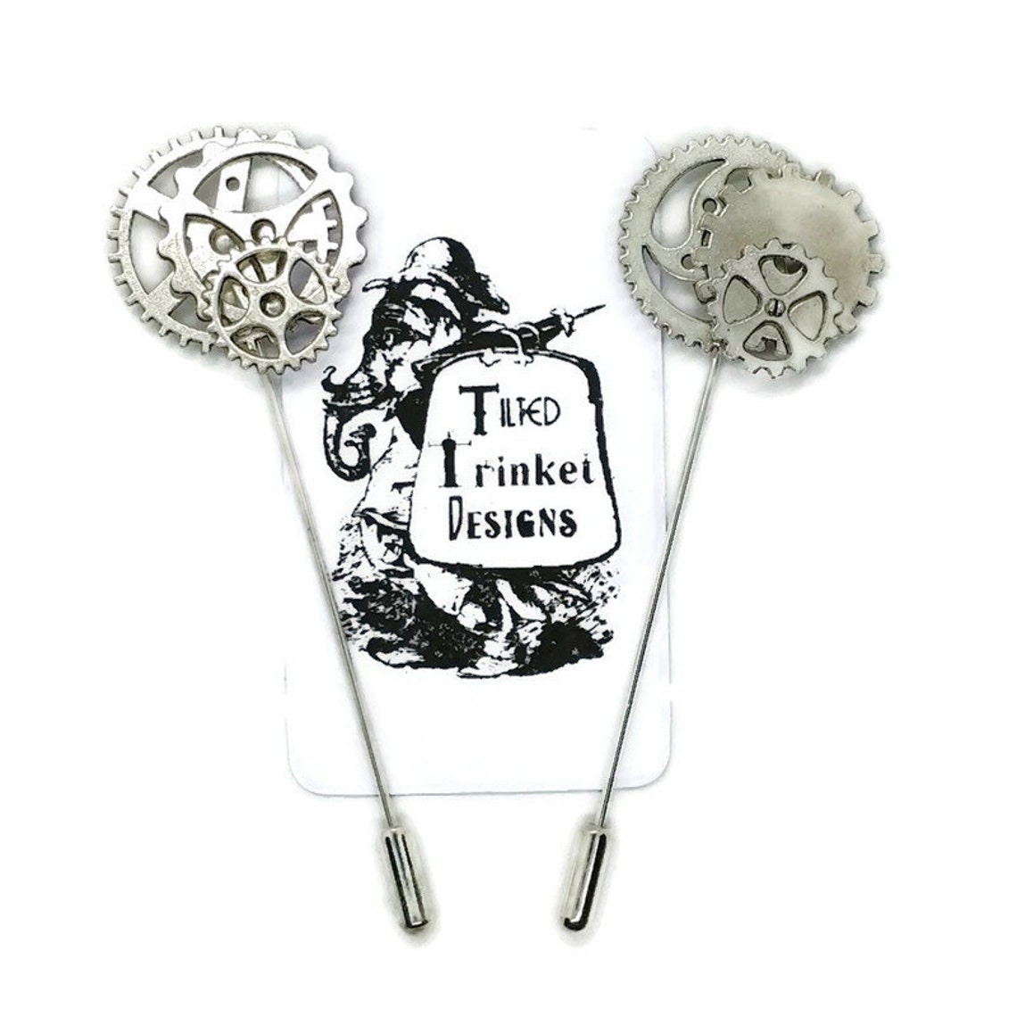 Silver Steampunk Brooch: Gears and Cogs Lapel Pin - Etsy