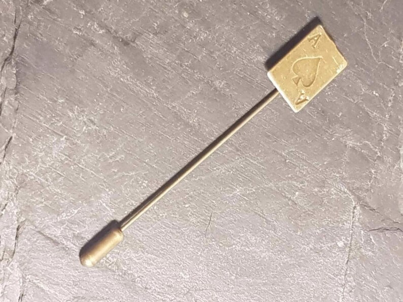 Bronze Playing Card Lapel Stick Pin Ace Spades Suit | Etsy
