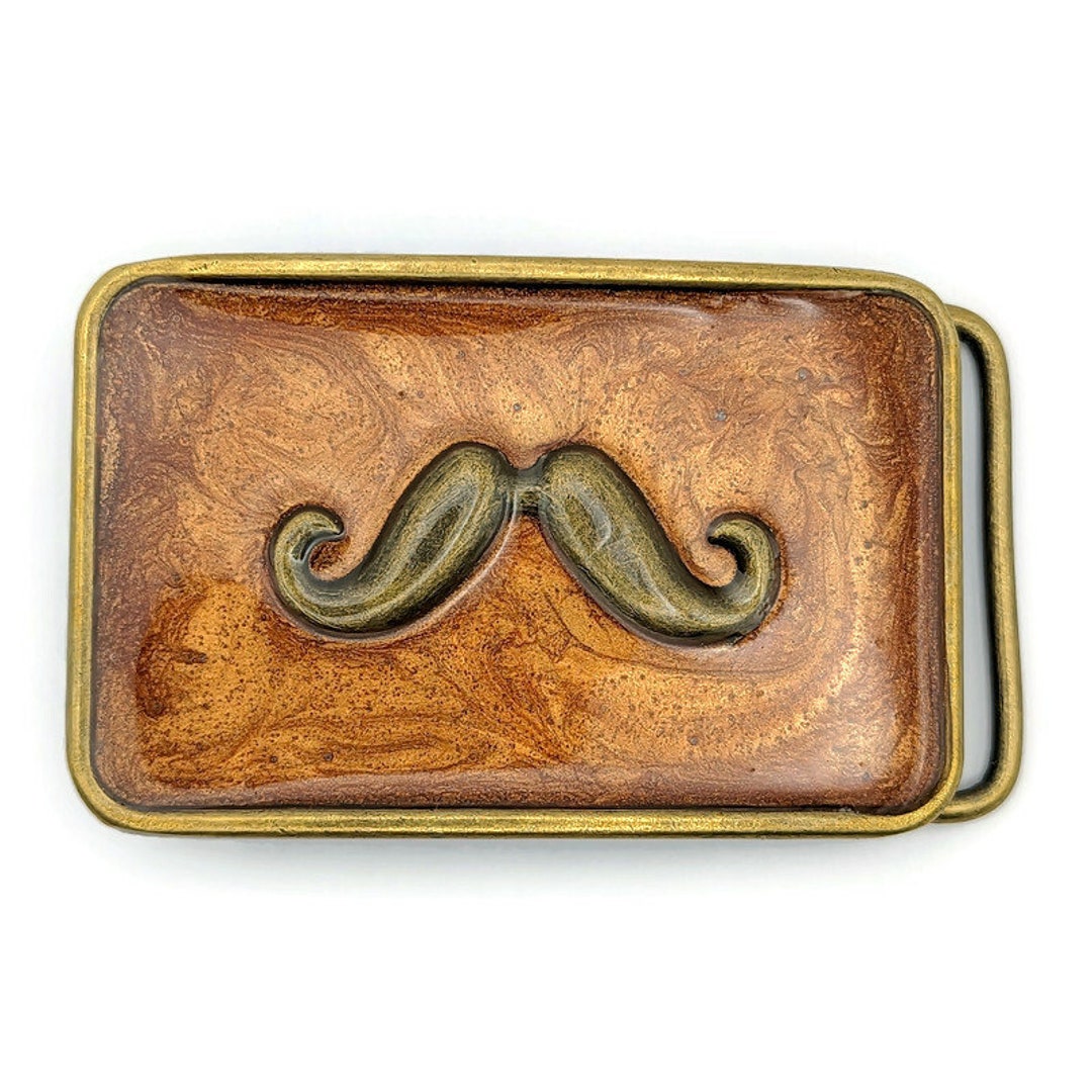 Steampunk Moustache Belt Buckle: Antique Bronze Tone Copper Resin - Etsy